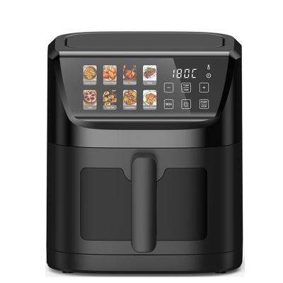 China 5L Glass Air Fryer 1500W Door Touch Display 12 Presets Non Stick Basket for sale