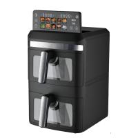 China 13L 6.5L+6.5L Dual Air Fryer 2800W Pop Up Foldable Touch Screen Steel Cavity for sale