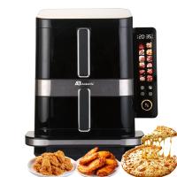 China 2-in-1 Air Fryer Pizza Maker 2800W 6L+4L+10 inch 12 Presets Steel Cavity for sale