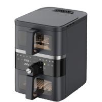 China 10L Dual Basket Air Fryer Oven 1800W Stainless Steel Cavity 10 Presets Kitchen for sale