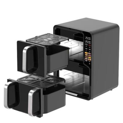 China 12L Modern Dual Air Fryer Oven 2200W Dual Zone 5L+7L 10 Presets Home for sale