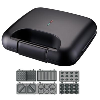 China 2 Slice Sandwich Maker 750W Interchangeable Grill Waffle Plates Non Stick for sale
