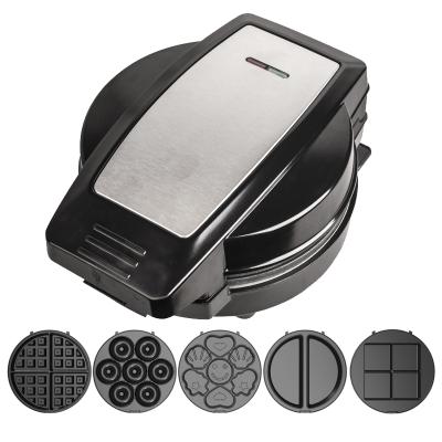 China 600W Mini Detachable Snack Sandwich Panini Maker 5 Plates Pancake Waffle for sale