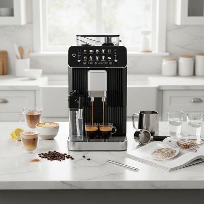 China Automatic Bean to Cup Coffee Maker 7 Inch Display 15 Bar Pump Cappuccino Latte for sale