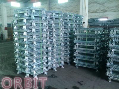 China Stacking Collapsible Steel Wire Mesh Pallet Cage - 1000×800×840mm Size with 1500KG Load Capacity for Warehouse Storage for sale