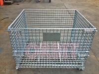 China Stacking Collapsible Steel Wire Mesh Pallet Cage - 1000×800×840mm Size with 1500KG Load Capacity for Warehouse Storage for sale