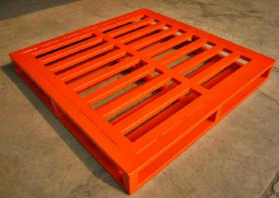China Steel Pallet 15-30kg with 8T Static Load Capacity - Repairable Recyclable Metal Pallets in Blue/Orange for sale