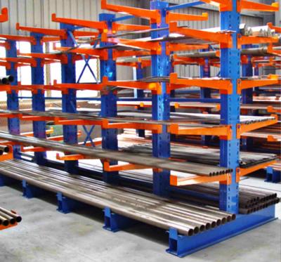 China Heavy Long Span Cantilever Racking System with 300-700KG Arm Capacity and 600-1500mm Arm Length for Pipe Storage for sale