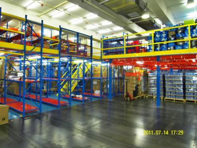 China Powder Coat Steel Rack Supported Mezzanine with 300-1500KG Load Capacity and 4000-6000mm Height Options for sale
