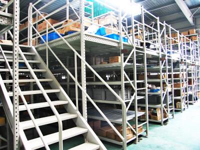 China Blue Orange Economical Rack Supported Mezzanine Steel Shelving Systems with 300-1500KG Capacity and 800-2000mm Width Options for sale