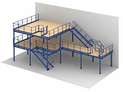 China Heavy Duty Raised Storage Mezzanine Floor - 1-2 Levels, 500KG Load Capacity, 2500mm Height - Industrial Space Optimization for sale