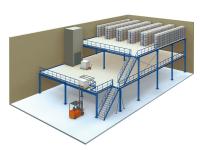China Heavy Duty Raised Storage Mezzanine Floor - 1-2 Levels, 500KG Load Capacity, 2500mm Height - Industrial Space Optimization for sale