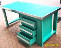 China Industrial Steel Workbenches 1500-2100mm with 500-2000kg Load Capacity and 4 Drawer Storage Systems for sale