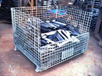 China Folding Stackable Steel Wire Mesh Pallet Cage 800-1550mm Sizes with 500-2500kg Load Capacity and Galvanized Surface for sale