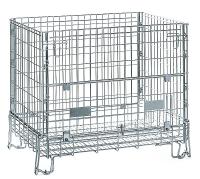 China Folding Stackable Steel Wire Mesh Pallet Cage 800-1550mm Sizes with 500-2500kg Load Capacity and Galvanized Surface for sale