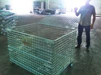China Welded Steel Wire Mesh Pallet Cage with 800-2000KG Load Capacity and 5.0-6.4mm Wire Diameter Options for sale