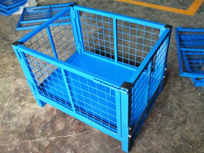 China Galvanized Powder Coated Metal Pallet Cages 800-1200mm Sizes 500-2000kg Capacity Small Parts Storage for sale