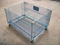 China Heavy Duty Galvanized Foldable Wire Mesh Pallet Cage - 800-1550mm Sizes, 500-2500kg Capacity for sale