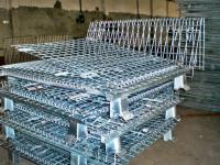 China Heavy Duty Galvanized Foldable Wire Mesh Pallet Cage - 800-1550mm Sizes, 500-2500kg Capacity for sale