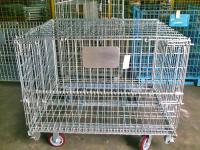 China Zinc Finish Rigid Rolling Wire Mesh Cage with Castors - 800-2000KG Load Capacity, 5.0-6.4mm Steel Wire for sale