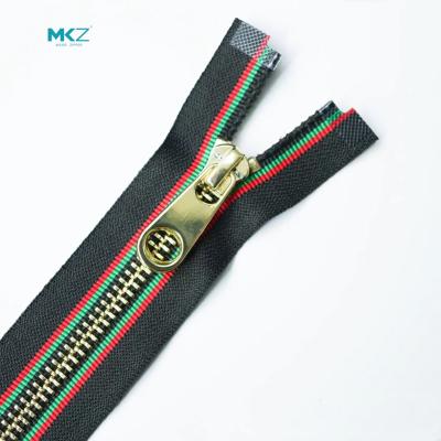 China Cuprum Striped Open End #5 Heavy Duty Coat Zippers for sale