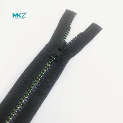 China Rubber Teeth #5 Plastic Jacket Zipper , MKZ Lightweight Open Ended Zips for sale