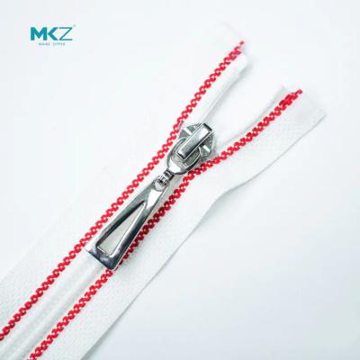 China Teeth Run Smoothly Open End #3 #5 #8 White Plastic Zipper for sale