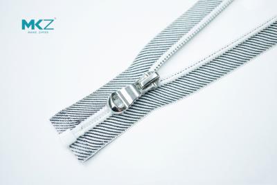 China Black Stripe White Teeth #7 #10 Nylon Coil Zipper for sale