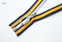China Striped Fashion Zipper with Platinum Plated Nylon Puller for sale