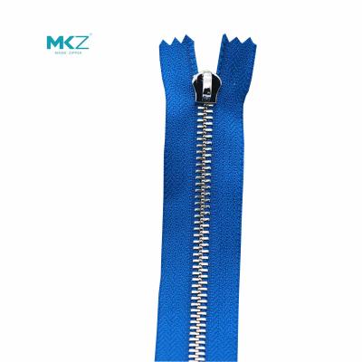 China Open End #5 Blue Jacket Heavy Duty Metal Zippers for sale