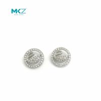 China Round Swan Vintage Rhinestone Silver Diamond Buttons for sale
