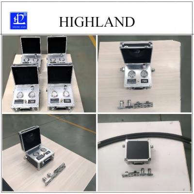 China Highland MYHT-1-5 Hydraulic Flow Meter 500 L/min 420 Bar with Dual Pressure Gauges for sale