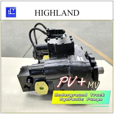 China Underground Truck Hydraulic Pump PV22+MV23 Cast Iron 69.8cc 35MPa for sale