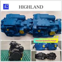 China Harvester Tandem Hydraulic Pumps Black Blue Cast Iron Components for sale