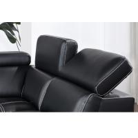 China U-Shaped Sectional Sleeper Sofa with Pull Out Bed and Storage Chaise Lounge and Adjustable Headrests, Black Breathable Leatherette for sale
