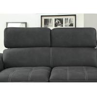 China L-Shaped Sectional Sleeper Sofa with Pull-Out Bed and Adjustable Headrests and Storage Chaise, Graphite Nubuck Fabric for sale