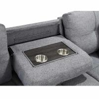 China L-Shaped Reversible Sectional Sleeper Sofa with Pull-Out Bed and Storage,Gray Fabric for sale