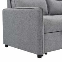 China L-Shaped Reversible Sectional Sleeper Sofa with Pull-Out Bed and Storage, Gray Fabric for sale