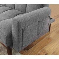 China Convertible Sofa Futon, Gray Linen Fabric for sale