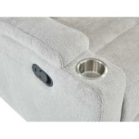 China Recliner Chair with Stainless Steel Cup Holders, Gray Fabric for sale