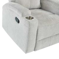 China Recliner Chair with Stainless Steel Cup Holders, Gray Fabric for sale