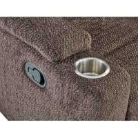 China Recliner Chair with Stainless Steel Cup Holders, Dark Brown Fabric for sale