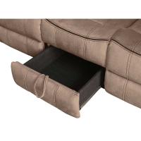 China Recliner Sofa set with Dropdown Table and Drawer and Storage Box, Brown Fabric-like vinyl for sale
