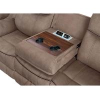 China Recliner Sofa set with Dropdown Table and Drawer and Storage Box, Brown Fabric-like vinyl for sale