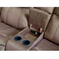 China Recliner Sofa set with Dropdown Table and Drawer and Storage Box, Brown Fabric-like vinyl for sale