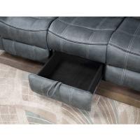 China Recliner Sofa set with Dropdown Table and Drawer and Storage Box, Gray Fabric-like vinyl for sale