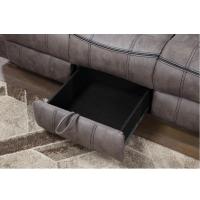 China Recliner Sofa set with Dropdown Table and Drawer and Storage Box, Light Gray Fabric-like vinyl for sale