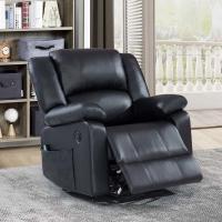 China Power Lift Recliner Chair with Adjustable Massage Function & Heating System, Black Faux Leatherette for sale