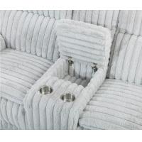 China Power Recliner Sofa set with Power Recliner Seats and Storage Box, Gray Corduroy Fabric for sale