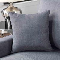 China L Shaped Sectional Sofa with Reversible Chaise and 2 Pillows, Dark Gray Linen for sale